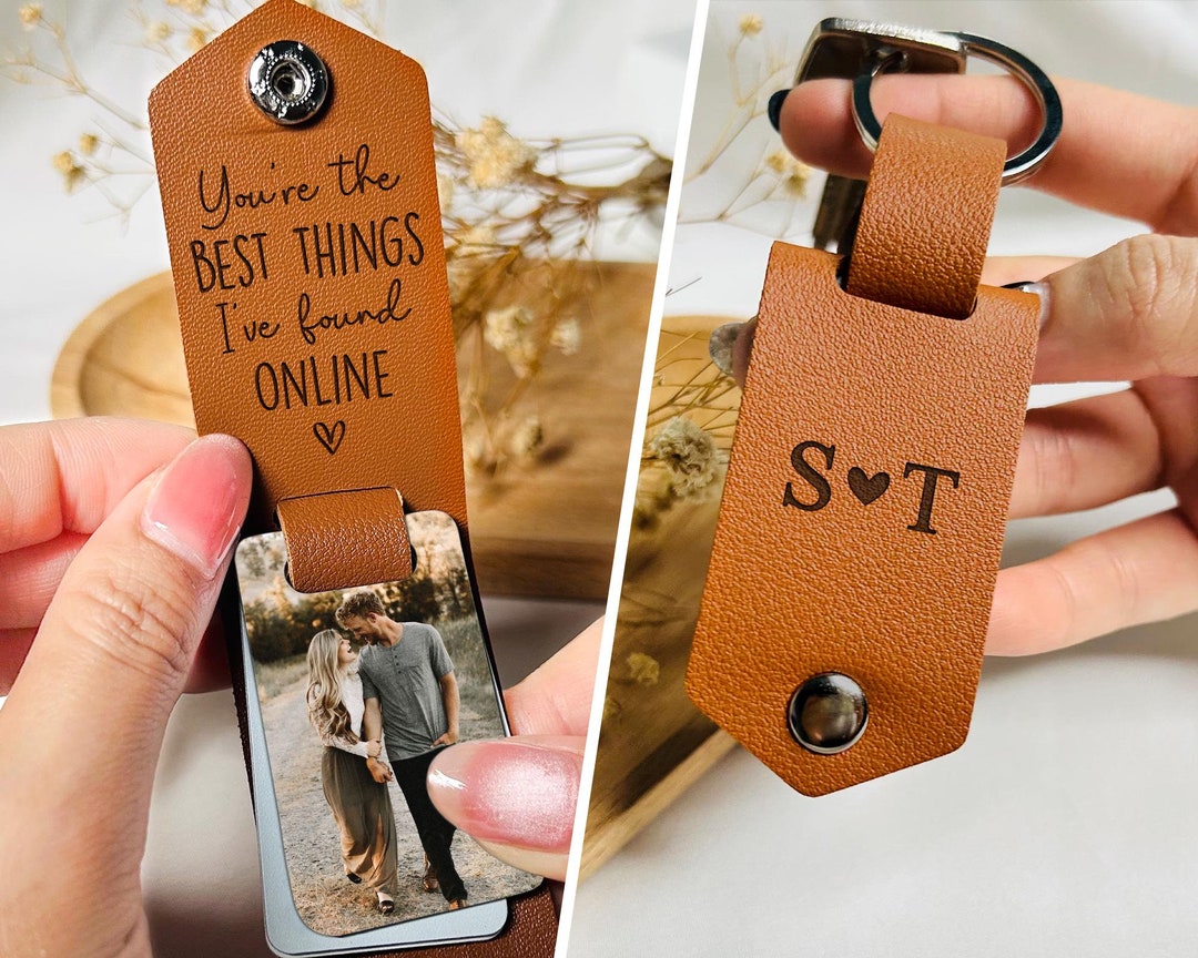 Personalized Leather Keychain With Photo, Custom Photo Gift for ...
