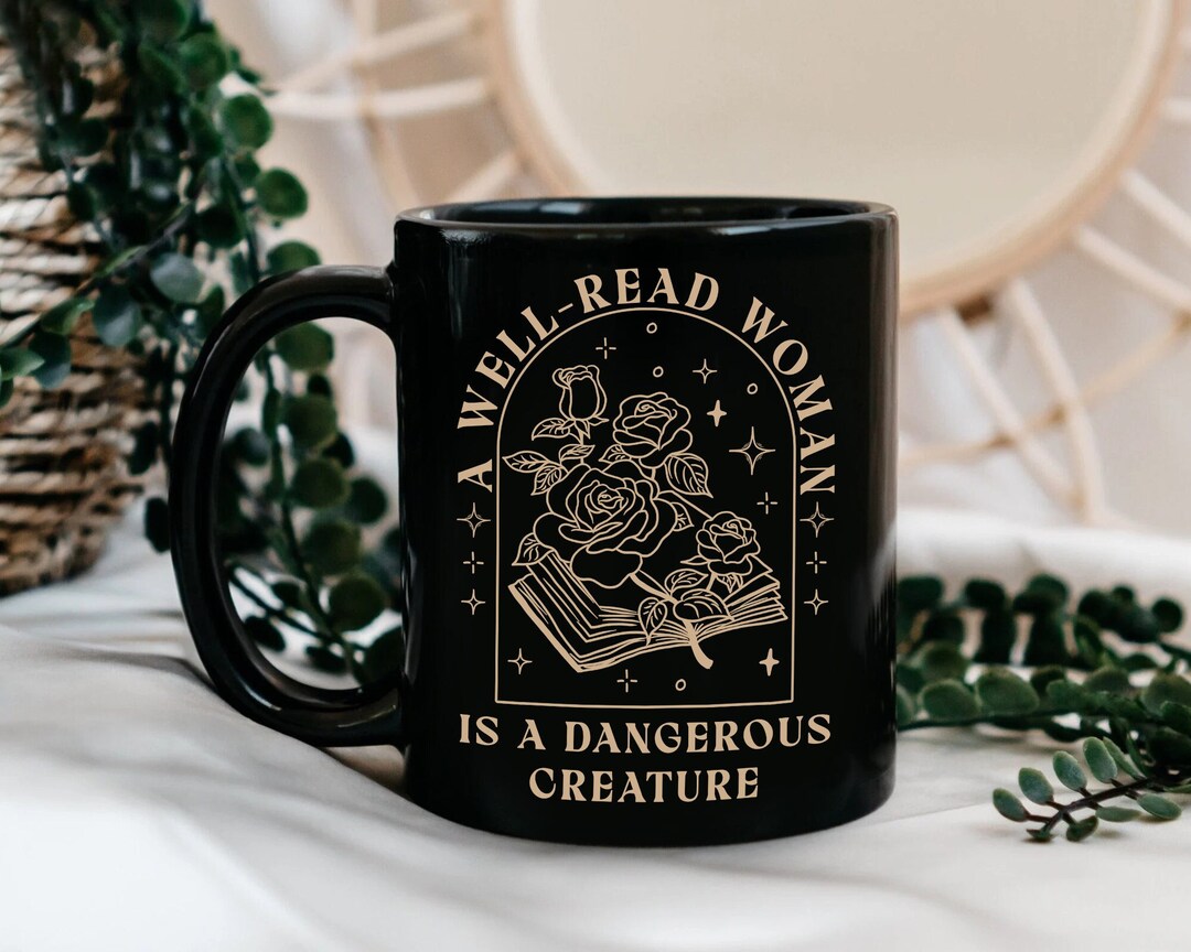 Book Lover Coffee Mug, A Well Read Woman Bookish Mug, Reading Mug ...