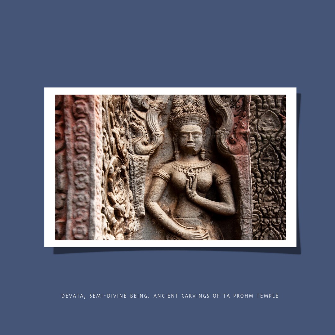 Goddess of Angkor Wat Poster/postcard Devata Apsara Temple Cambodia Ancient Architecture Giclée ...