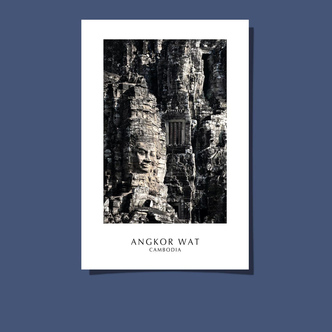 Buddha of Angkor Wat Poster/postcard Faces at Bayon Temple Cambodia ...