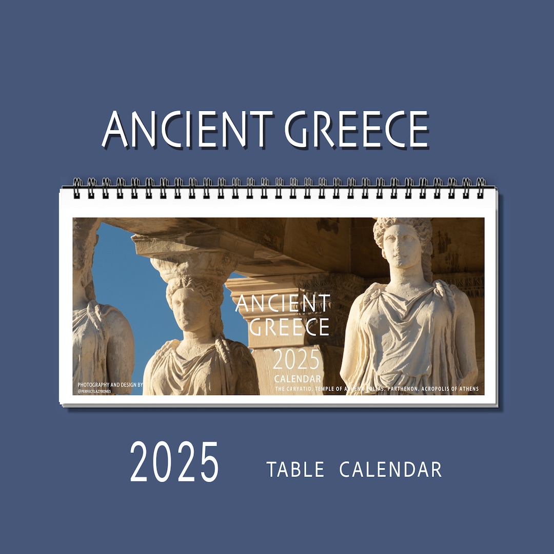 Ancient Greece 2025 Table Photo Calendar A4 Monthly Organiser Antique ...