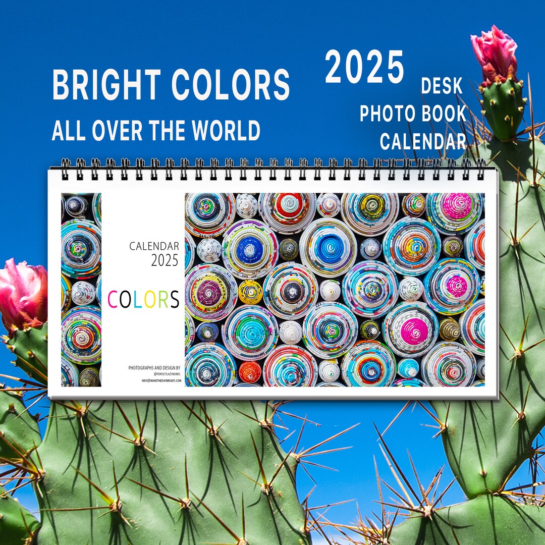 Colors 2025 Horizontal Table Photo Calendar Monthly Organiser Office ...