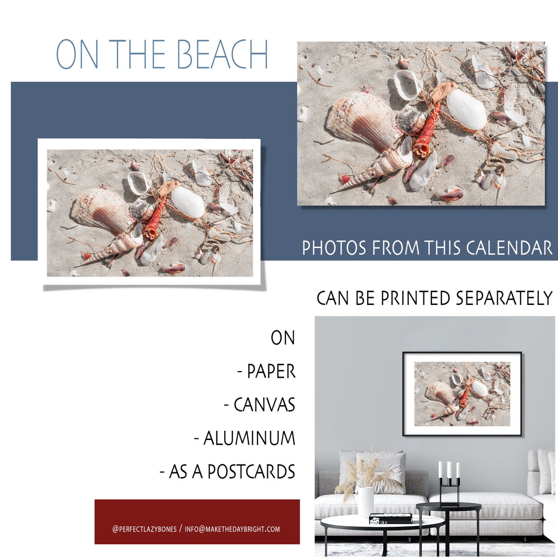 Beaches Oceans Landscapes 2025 Vertical Wall Photo Calendar A3 A4 ...