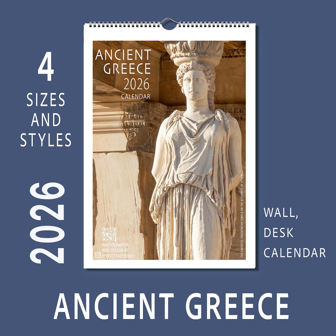 Ancient Greece 2026 Calendar Antique World Treasure Table Book Wall A4 ...
