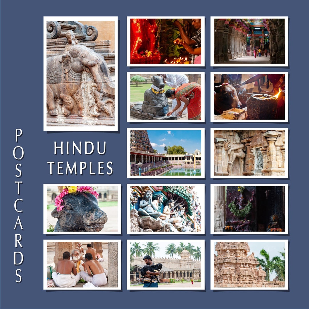 Hindu Temples 12 Fine Art Postcards Set Single Card India Gods Shiva ...