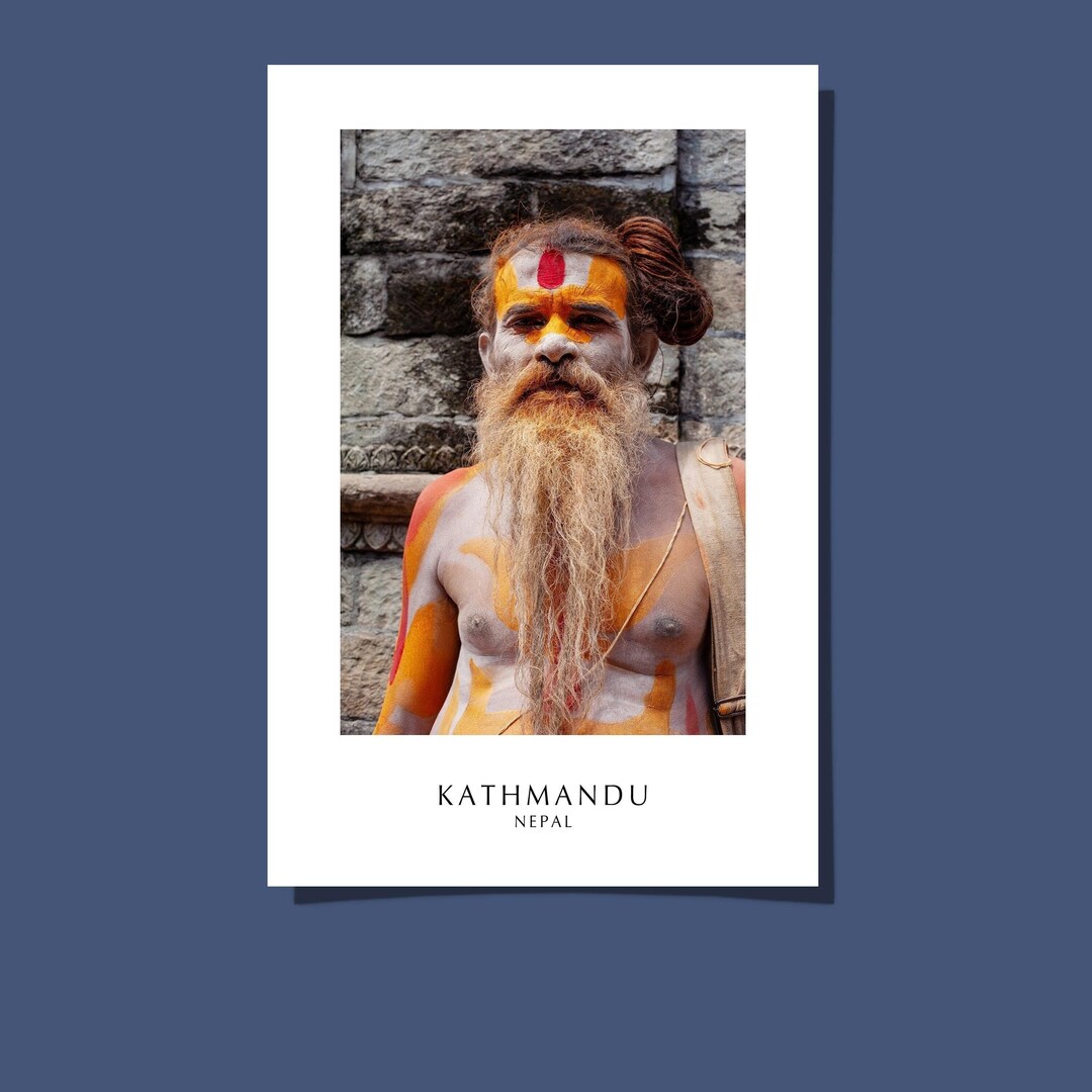 Sadhu Nepal Poster/postcard Pashupatinath Hindu Temple Kathmandu Holy ...