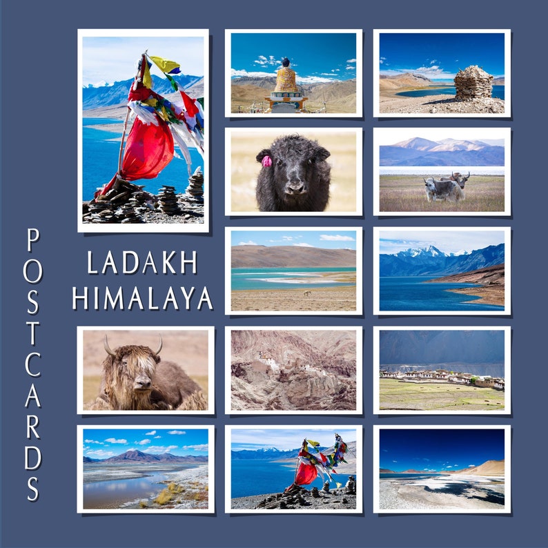 Himalaya Mountain 12 Fine Art Postcards Set Single Card Ladakh ...