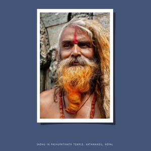 Sadhu Nepal Poster/postcard Pashupatinath Hindu Temple Kathmandu Holy ...