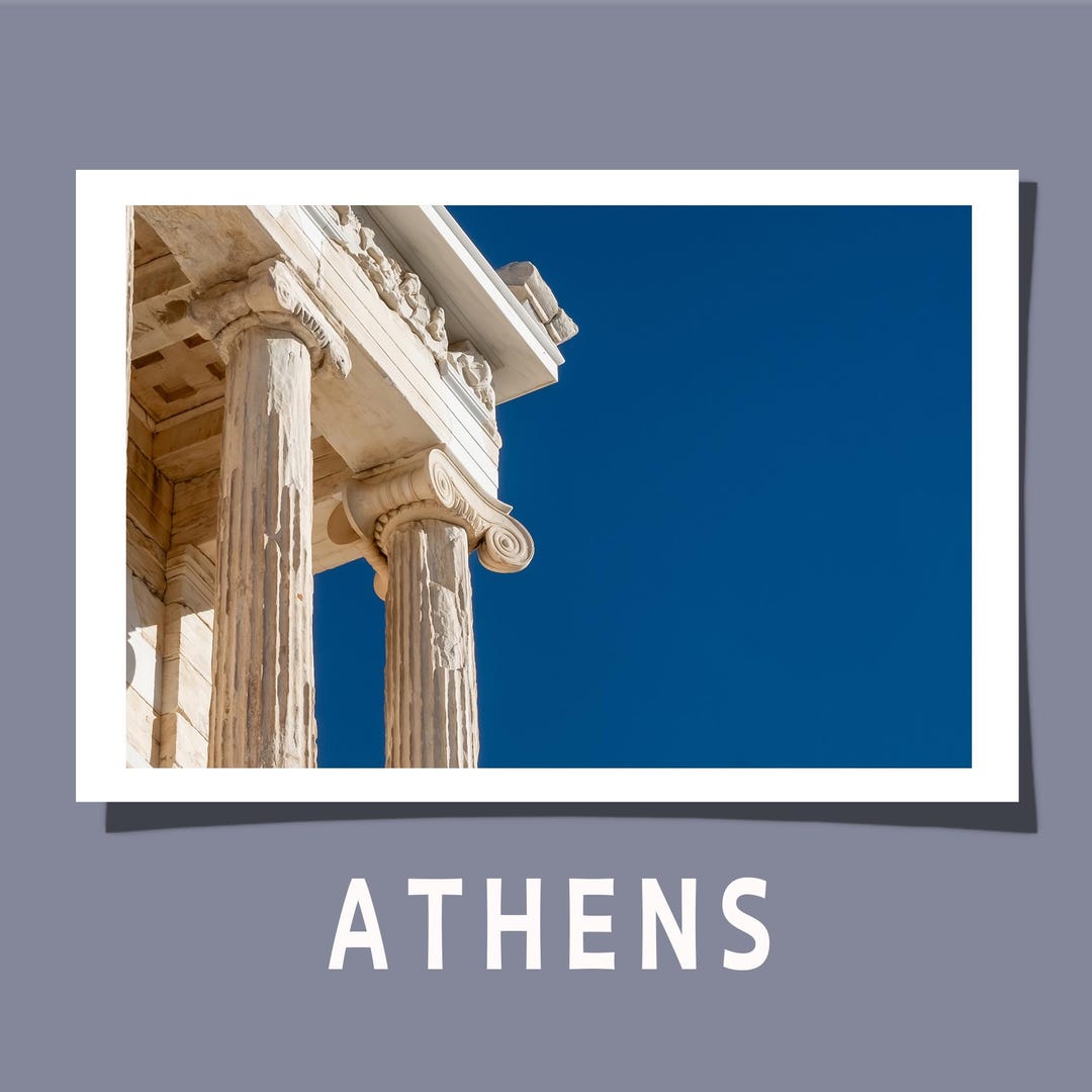 Temple of Athena Nike Poster/postcard Greek Victory Goddess Acropolis ...