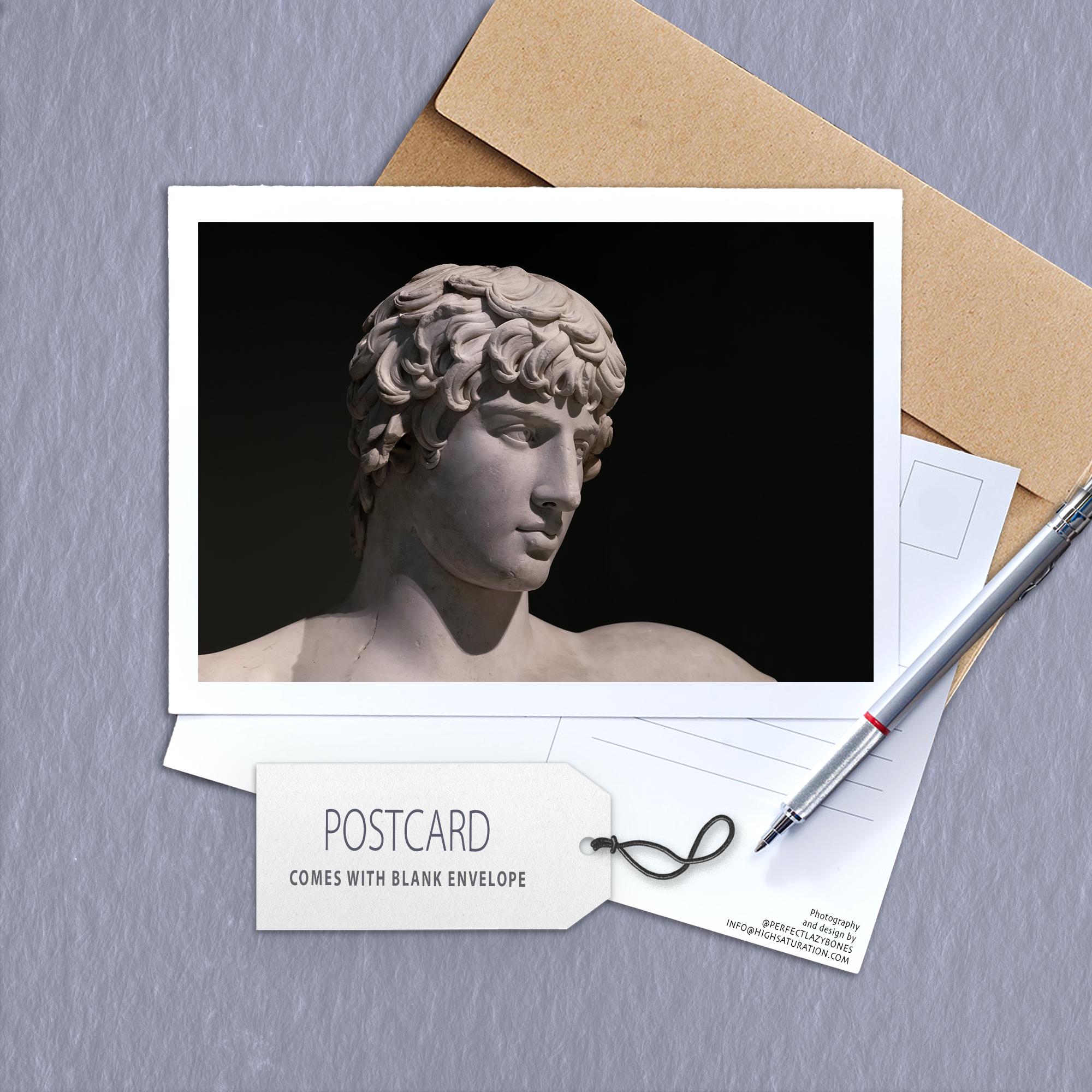 Ancient Greek Portrait Poster/postcard Antinous Marble Statue 130/138 ...