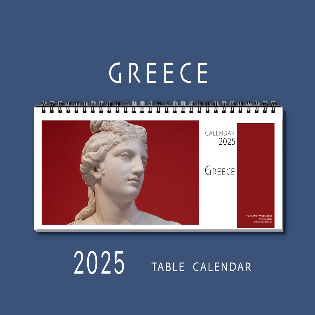 Greece 2025 Table Photo Calendar Desktop Book Sea Santorini Travel ...