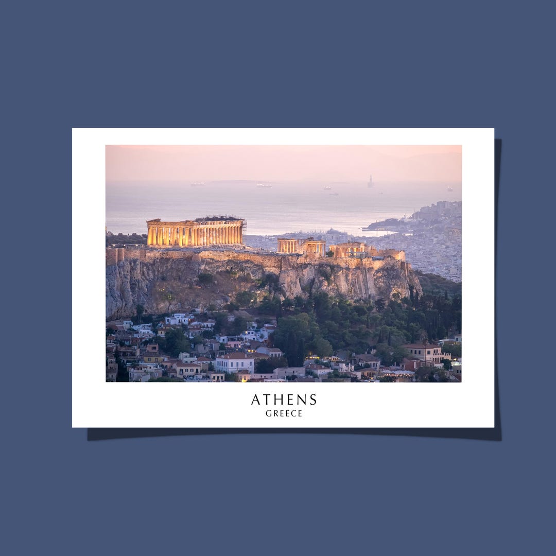 Acropolis of Athens Poster Postcard Athena City Greece Parthenon Temple ...