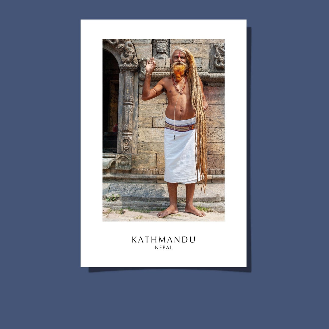 Sadhu Nepal Poster/postcard Pashupatinath Hindu Temple Kathmandu Holy ...