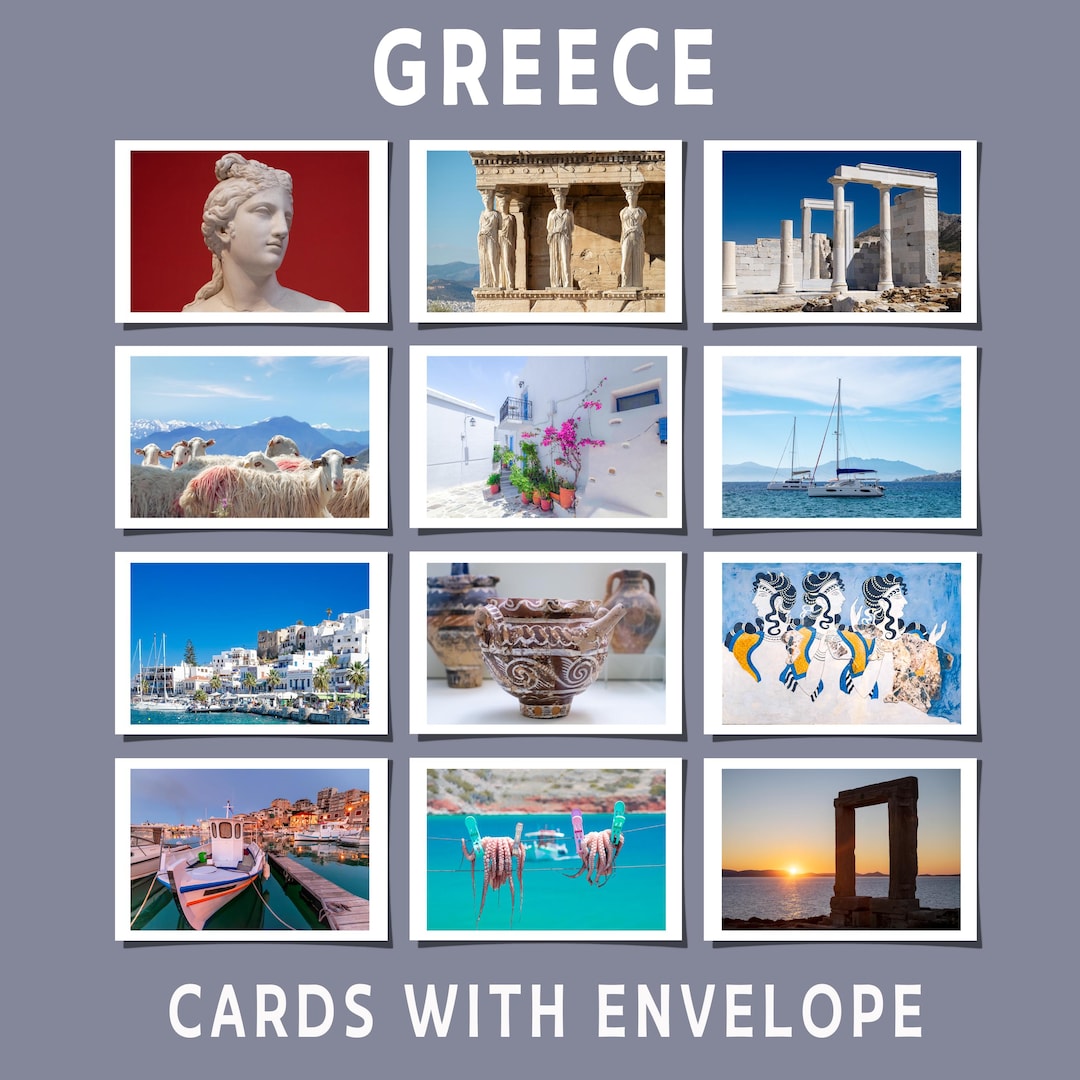 Greece Postcard /greeting Card A6 B6 Size Set or Single Matt With ...