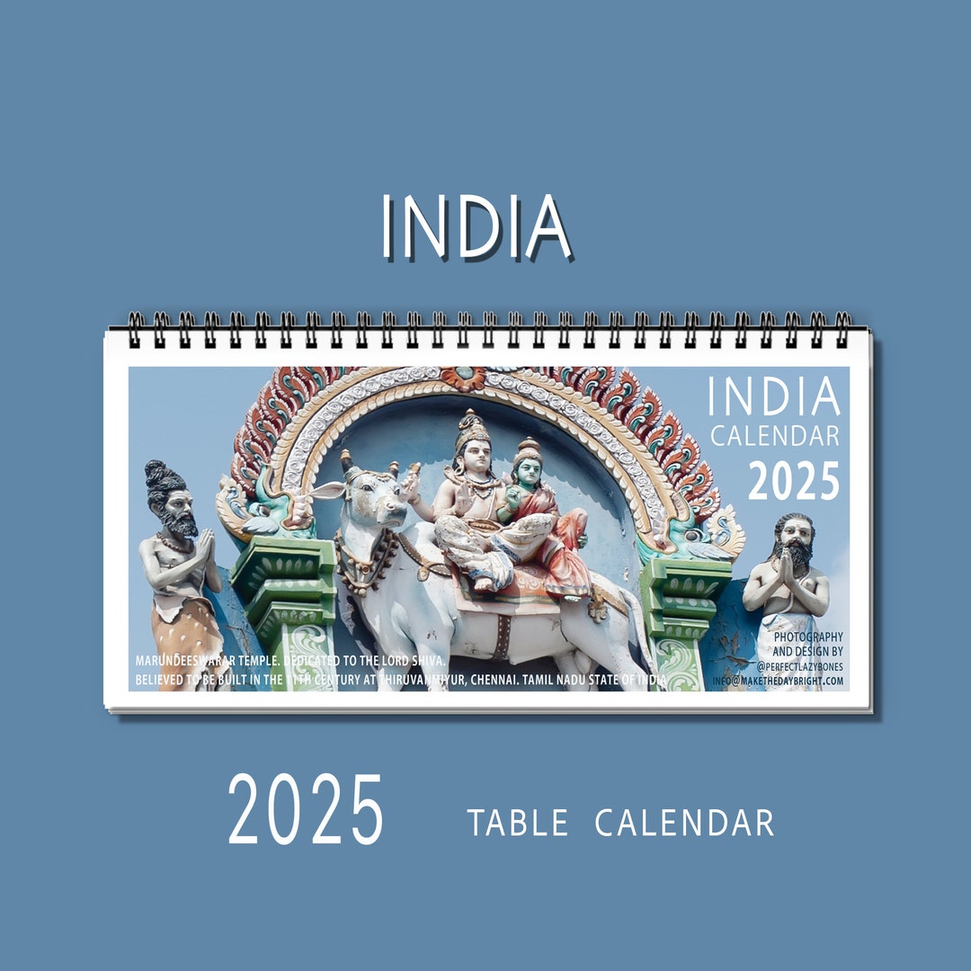 India 2025 Table Photo Calendar Desktop Travel Book Monthly Organiser ...