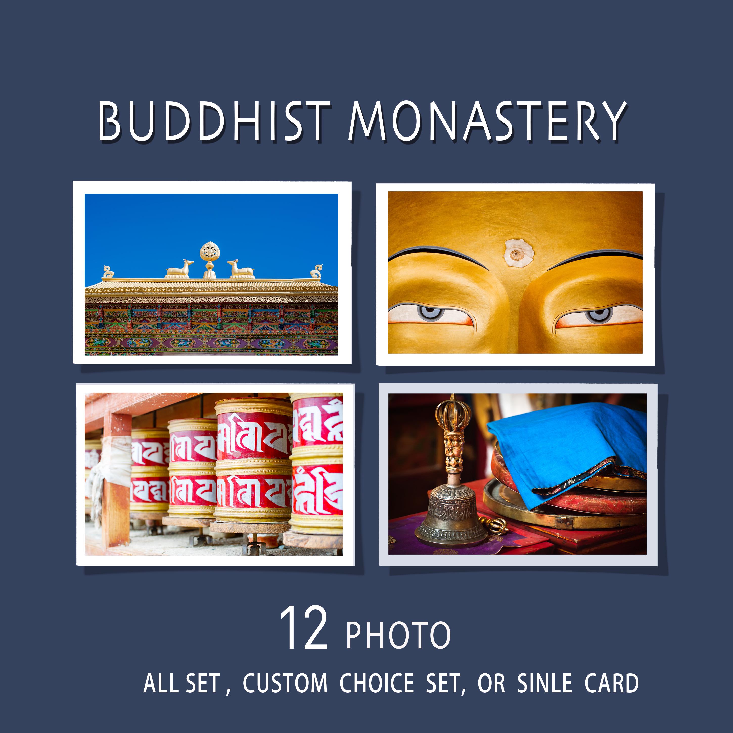Buddhist Monasteries 12 Fine Art Postcards Set Single Card Himalaya ...