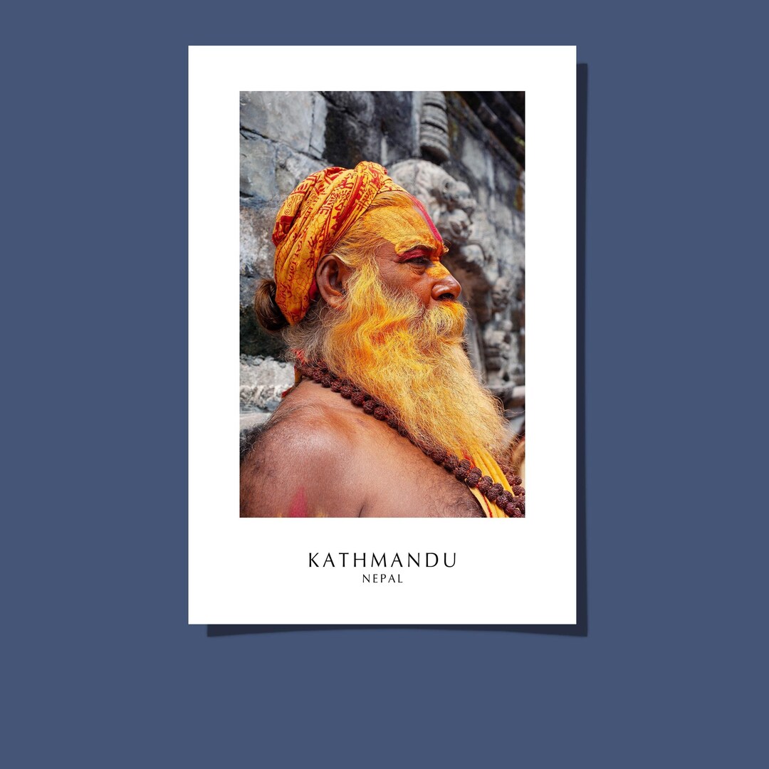 Sadhu Nepal Poster/postcard Pashupatinath Hindu Temple Kathmandu Holy ...