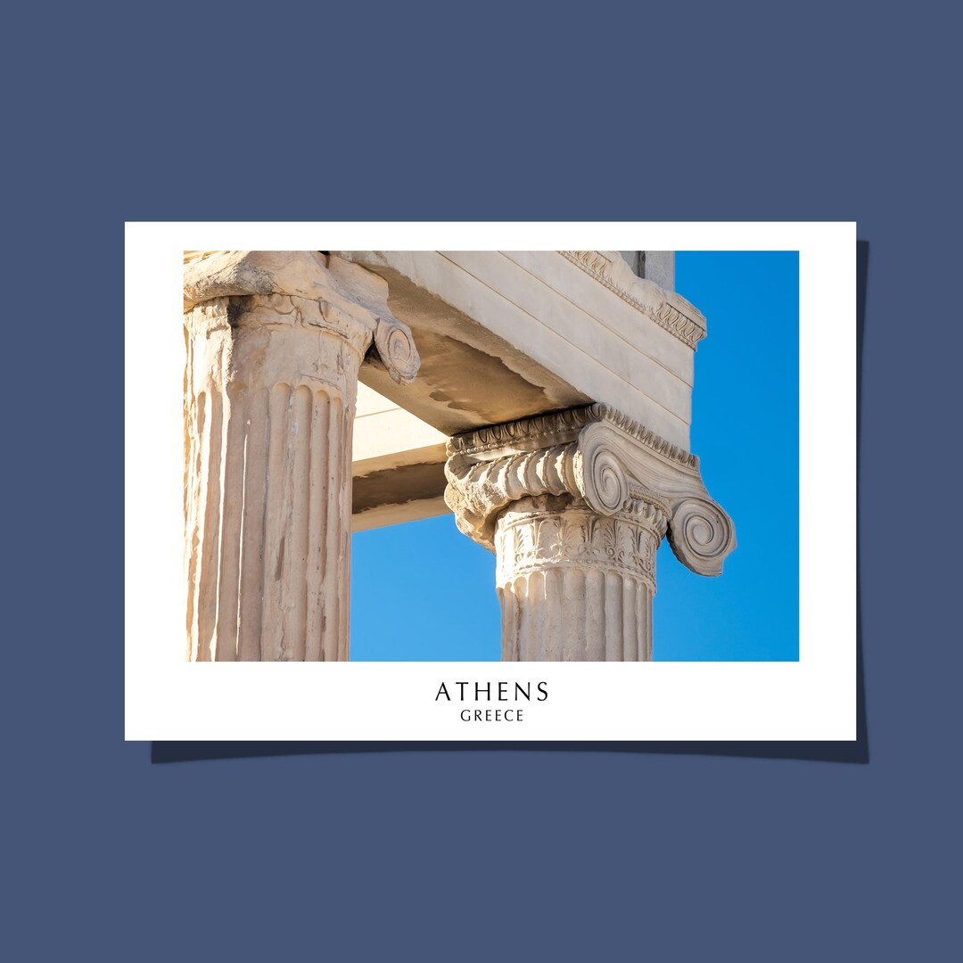 Temple of Athena Polias Poster/postcard Poseidon Sanctuary Acropolis ...
