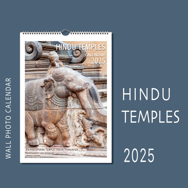 India Temples 2025 Vertical Wall Photo Calendar A3 A4 Monthly Organiser ...
