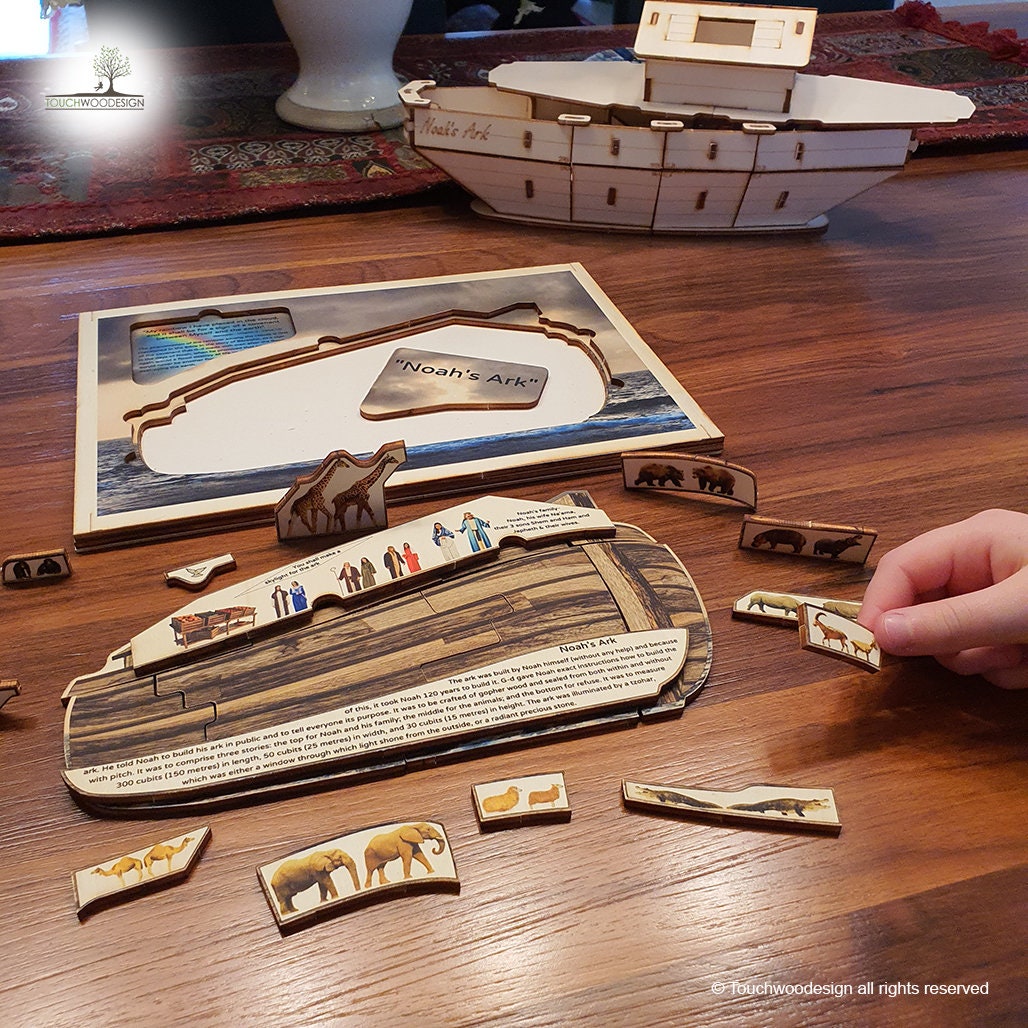 Set of 2 Noahs Ark Puzzles 3D Ark & a Facts Puzzle | Etsy