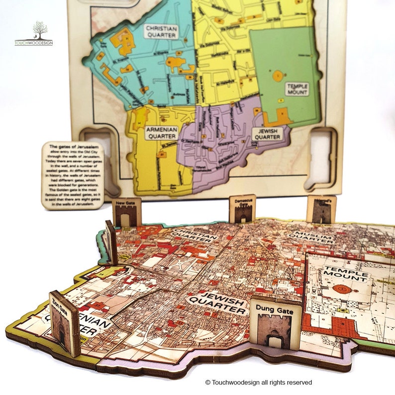 Old City Jerusalem Map Puzzle: Montessori Wooden Educational Toy - Etsy