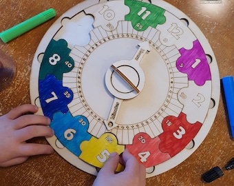Wooden Clock Puzzle - Etsy