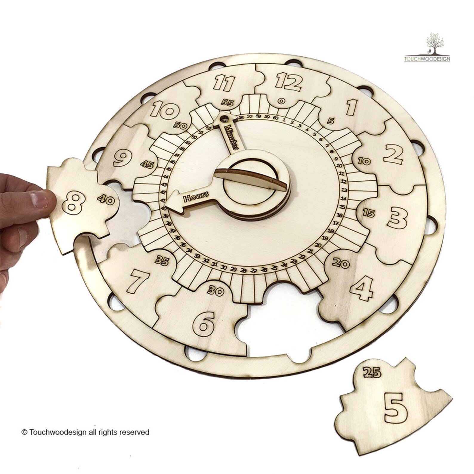 Learning Time Clock Wooden Puzzle Montessori Toys Laser - Etsy