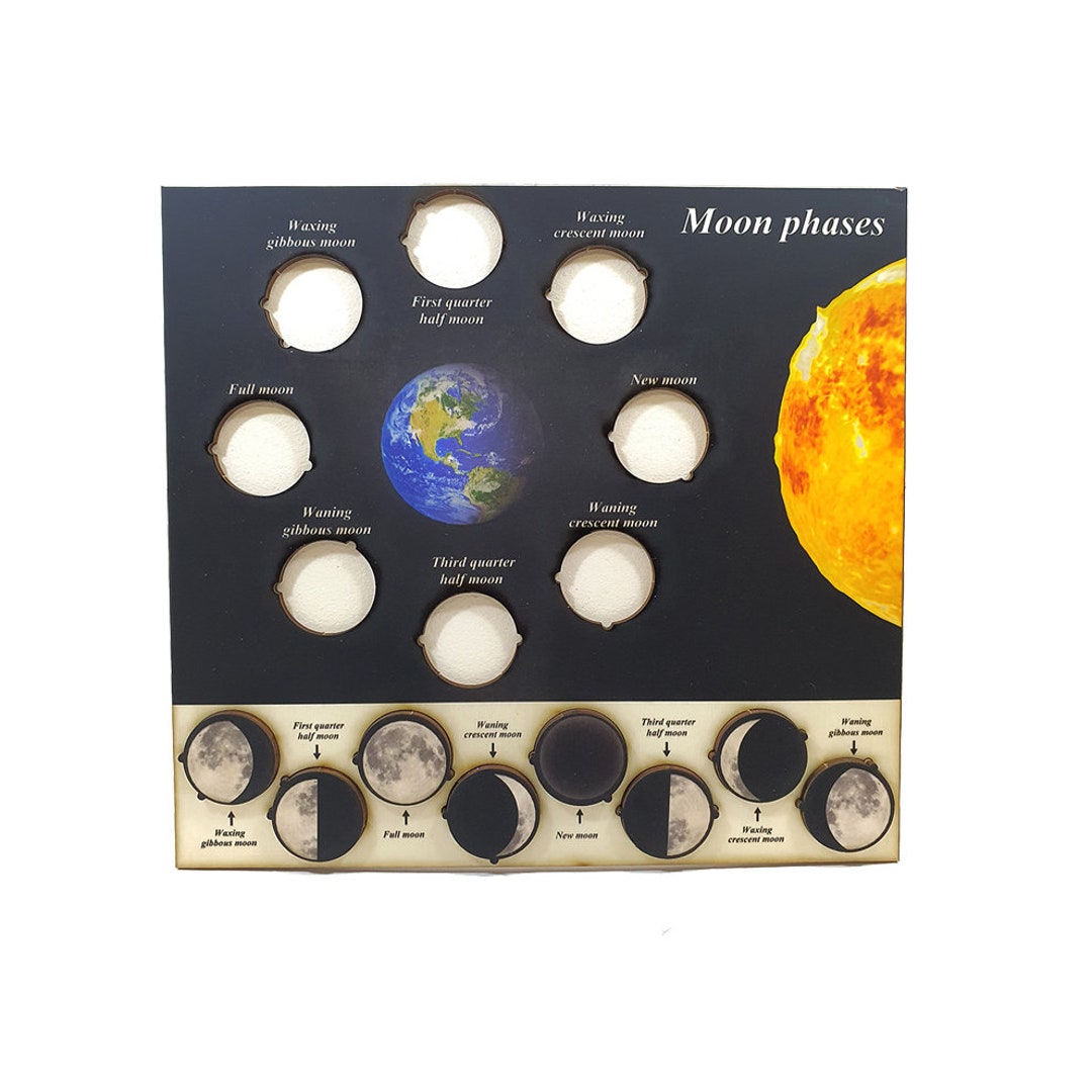 Moon Phases Educational Wooden Puzzle - Montessori Toys - Educational ...