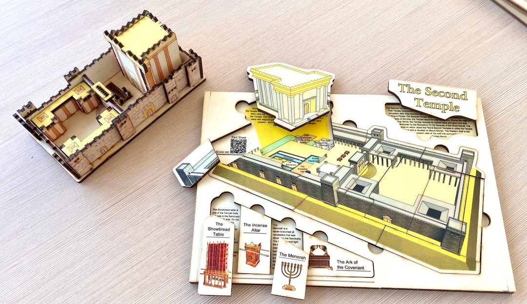 Set of 2 Second Temple Puzzles Bible Stories Non-toxic Colored 3D ...