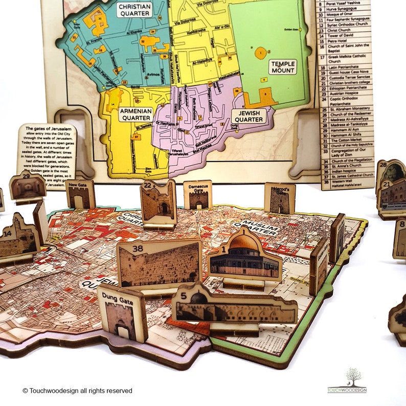 Old City Jerusalem Map Puzzle: Montessori Wooden Educational Toy - Etsy