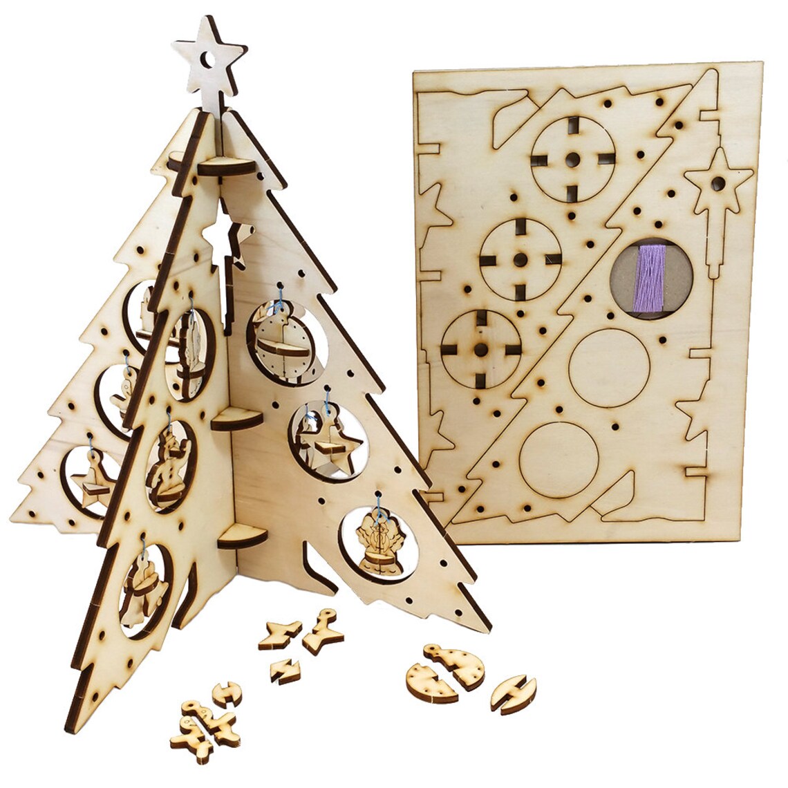 Christmas Tree Large Decorations DIY 3D Wooden Puzzles | Etsy