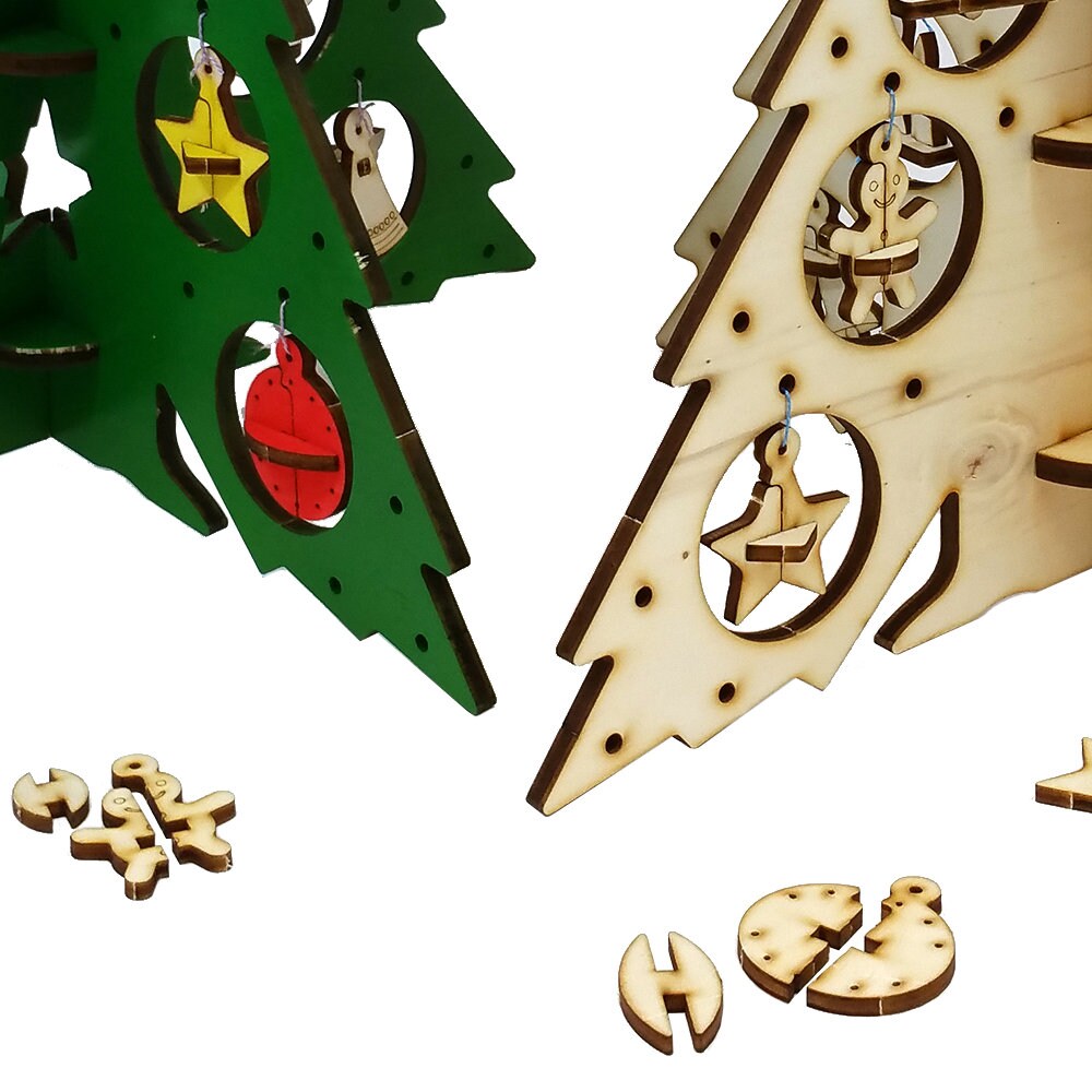 Christmas Tree Large Decorations DIY 3D Wooden Puzzles | Etsy