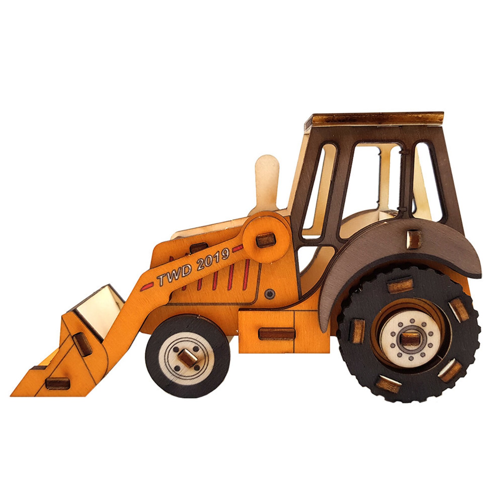 Bulldozer non-toxic 3D wooden puzzles laser art model | Etsy