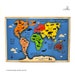 Arabic Continents & Oceans Wooden Puzzle: Montessori Educational Toy - Etsy