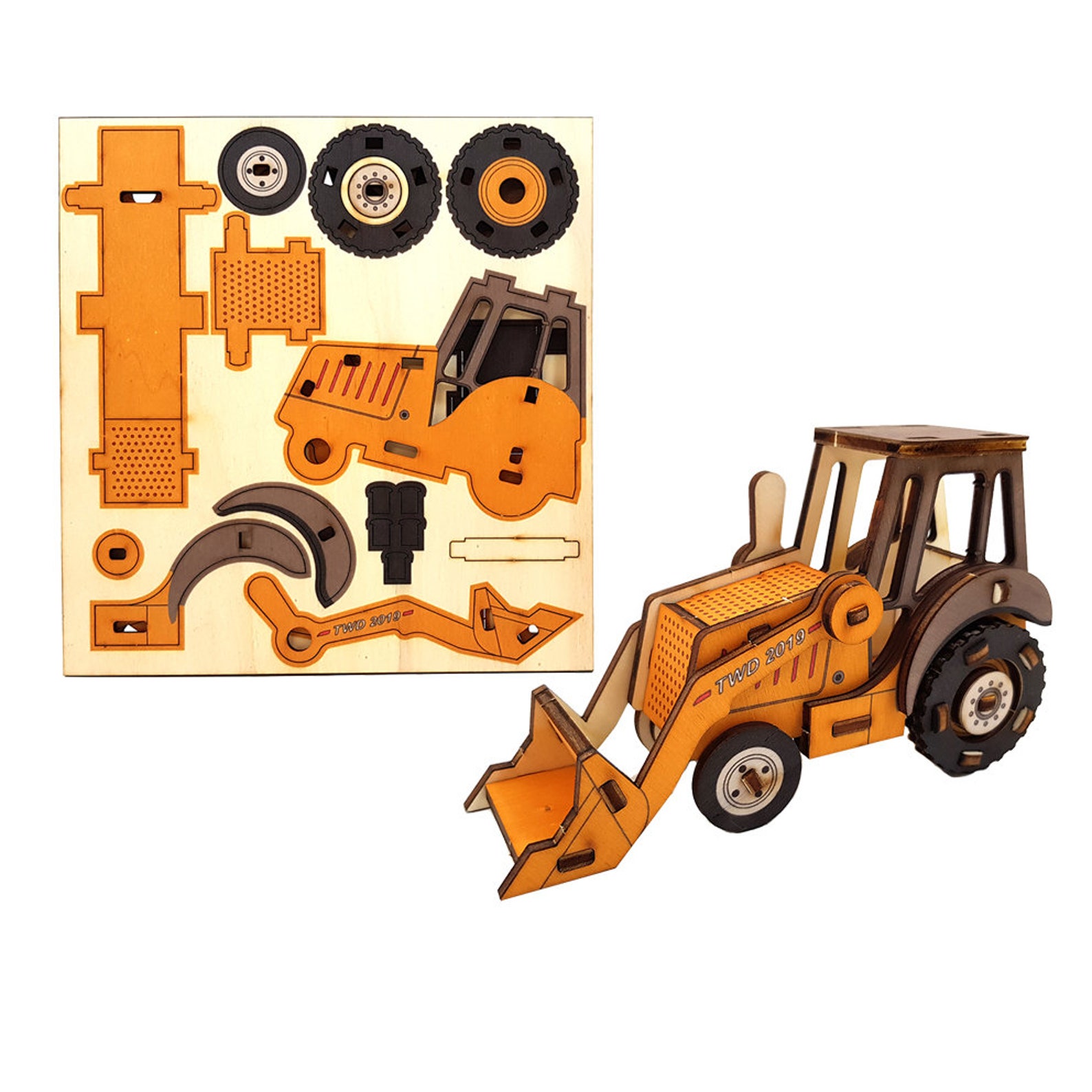 Bulldozer Non-toxic 3D Wooden Puzzles Laser Art Model - Etsy