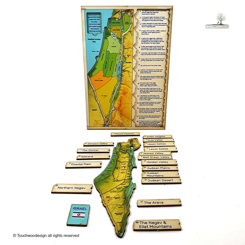 Wooden Map of Israel Puzzle: Montessori Educational Toy - Etsy