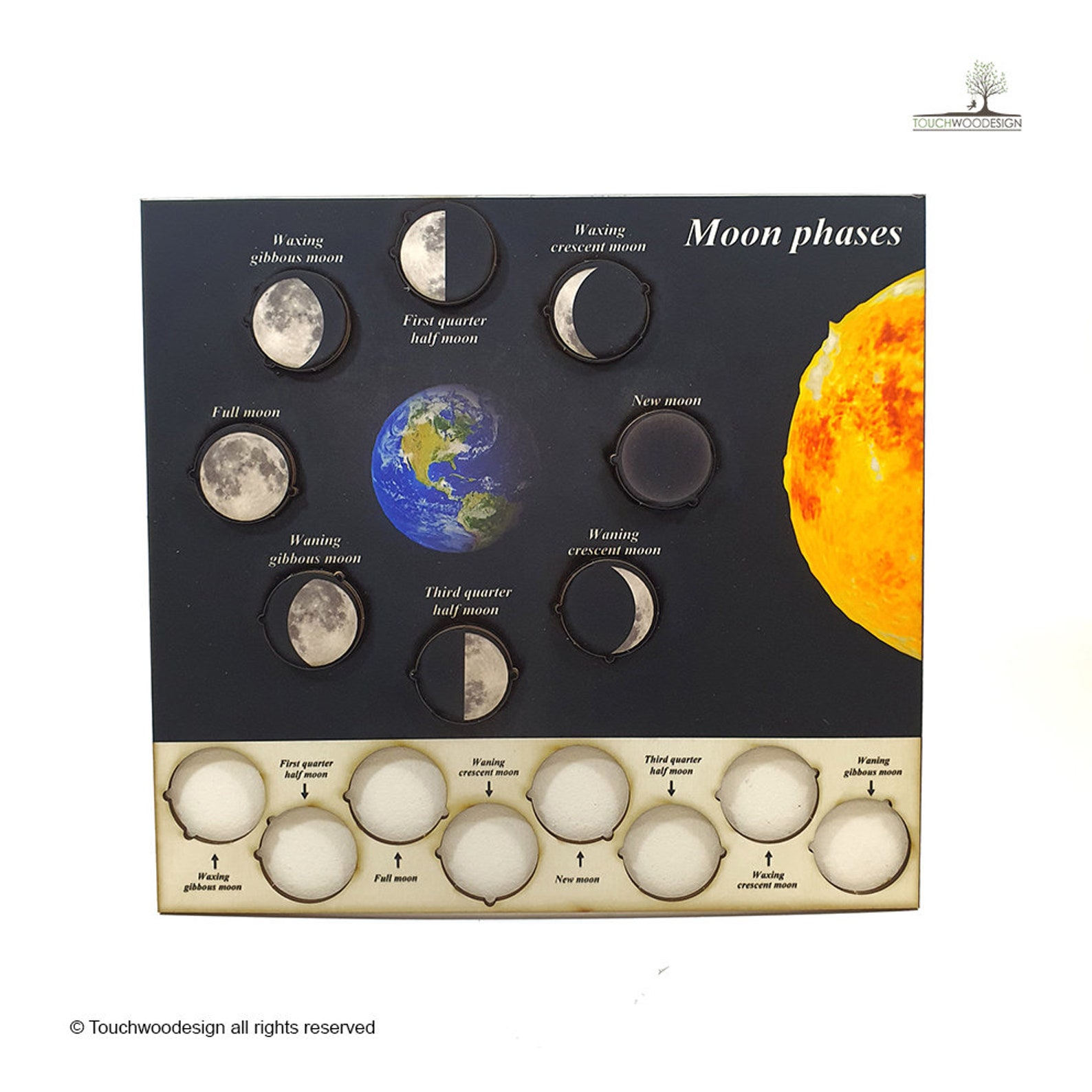 Moon Phases Educational Wooden Puzzle Montessori Toys - Etsy