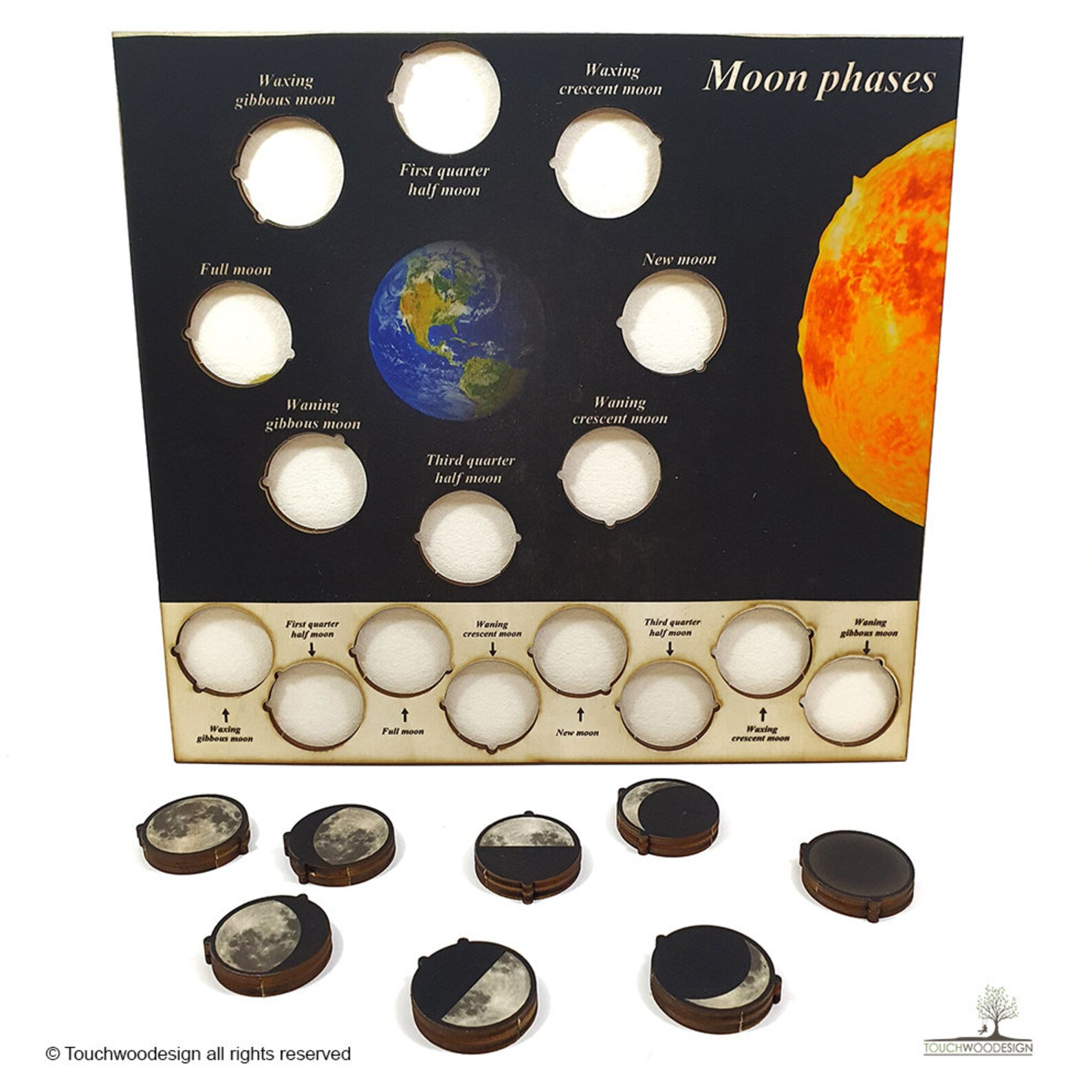 Moon Phases Educational Wooden Puzzle Montessori Toys - Etsy