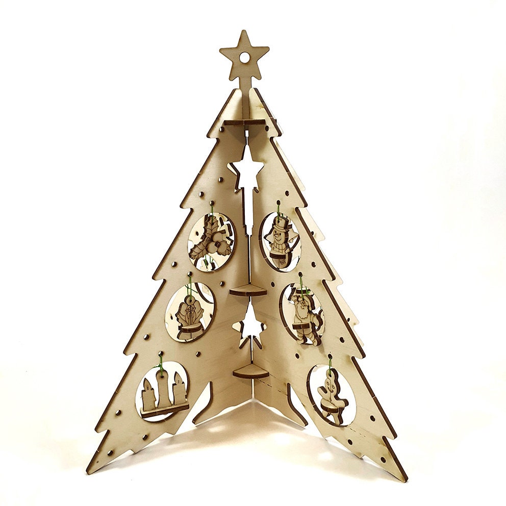 Christmas Tree Large Decorations DIY 3D Wooden Puzzles | Etsy