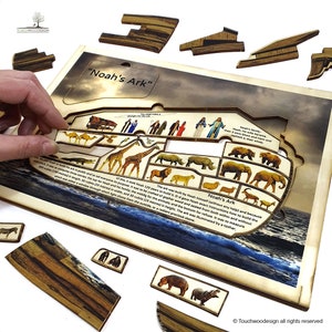 Noah's Ark Facts - Educational Wooden Puzzles - Laser Art - Bible ...
