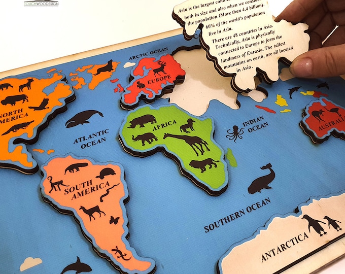 World Map Puzzle Naming the Countries and Their Geographical Location ...