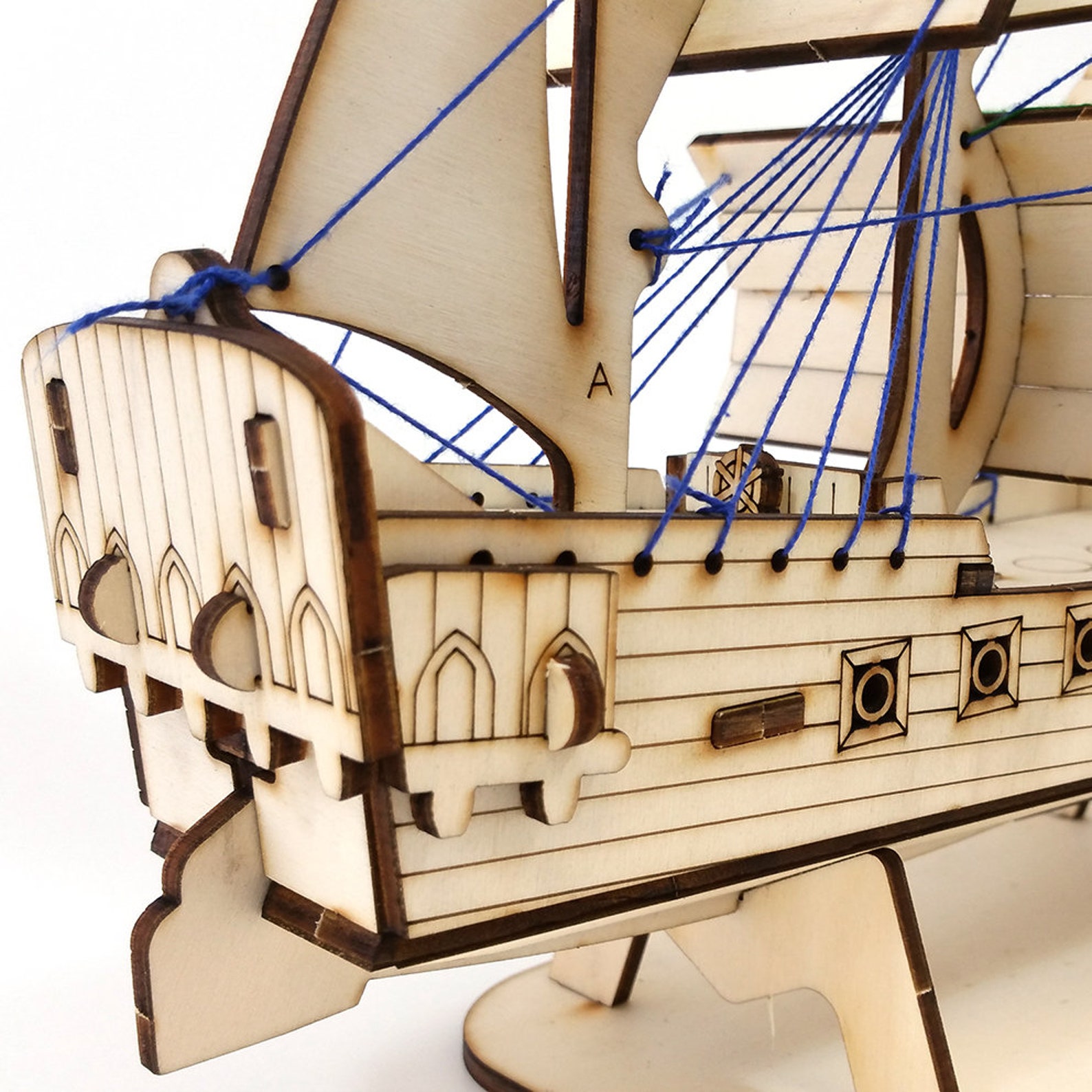 Pirate Ship DIY - 3D Wooden Puzzles - Laser Art Model Construction Kit ...