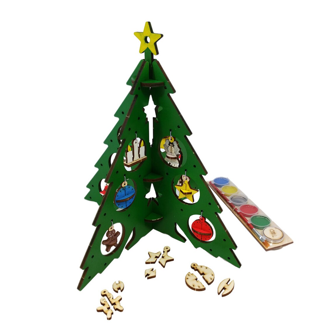 Christmas Tree Large Decorations DIY 3D Wooden Puzzles | Etsy