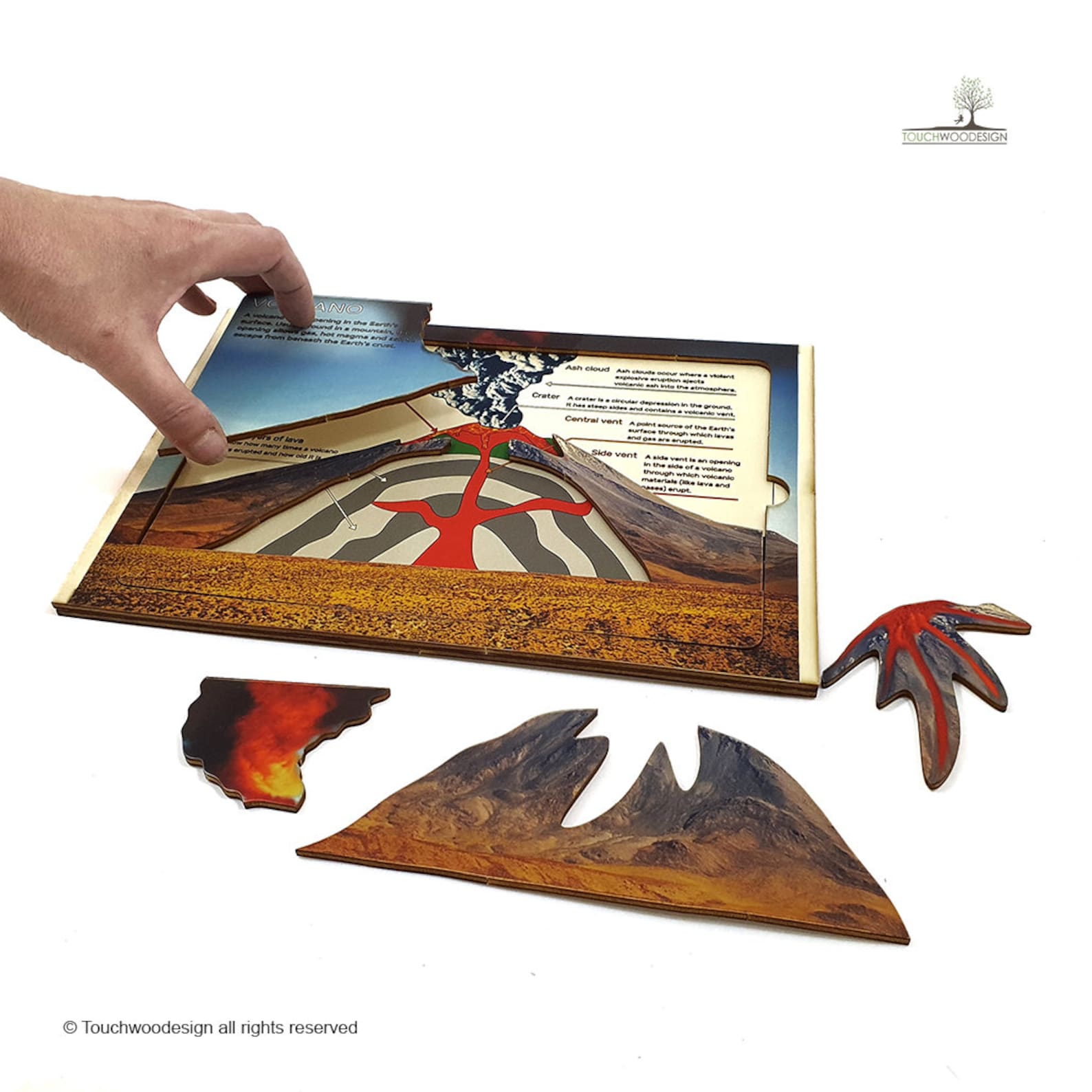 Volcano Montessori Toys Educational Wooden Puzzles Laser | Etsy