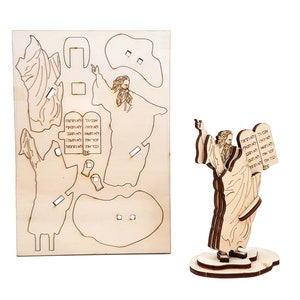 Moses and the Ten Commandments - 3D Wooden Puzzles Laser Art Model ...