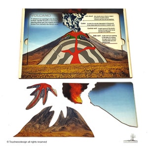 Volcano - Montessori Toys - Educational Wooden Puzzles Laser Art - Non ...
