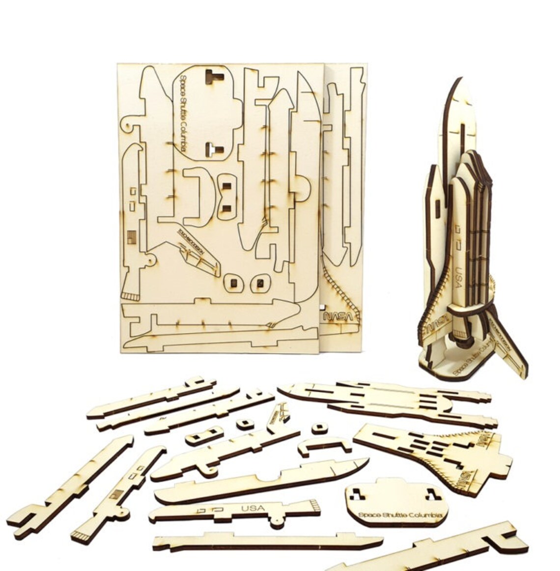 Space Shuttle Columbia Non-toxic 3D Wooden Puzzles Laser - Etsy