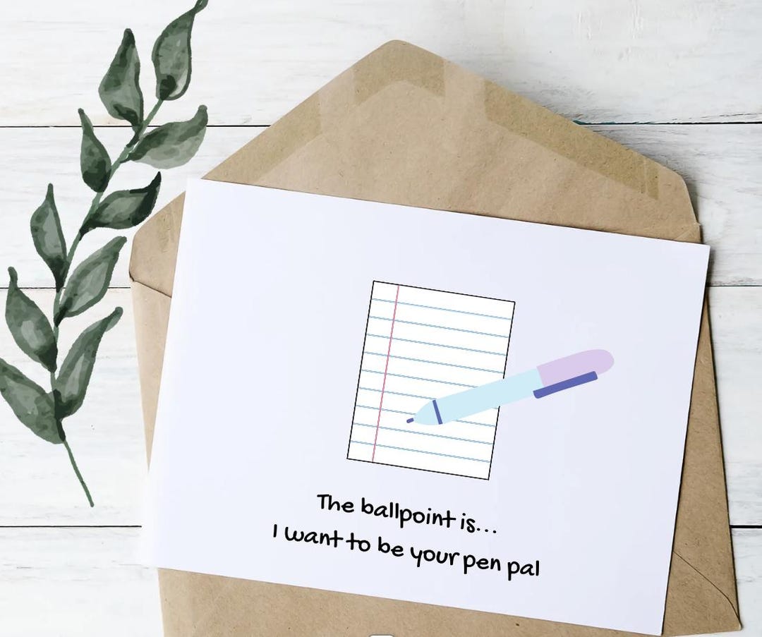 Pen Pal Printable Card, 5x7 Instant Download Foldable Card - Etsy