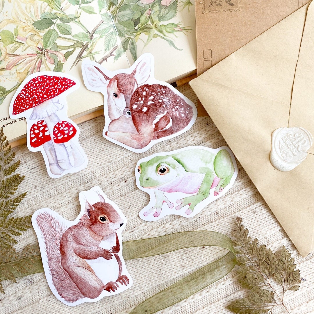 Forest Animal Sticker Set, Planner Accessories, Watercolor Animal ...