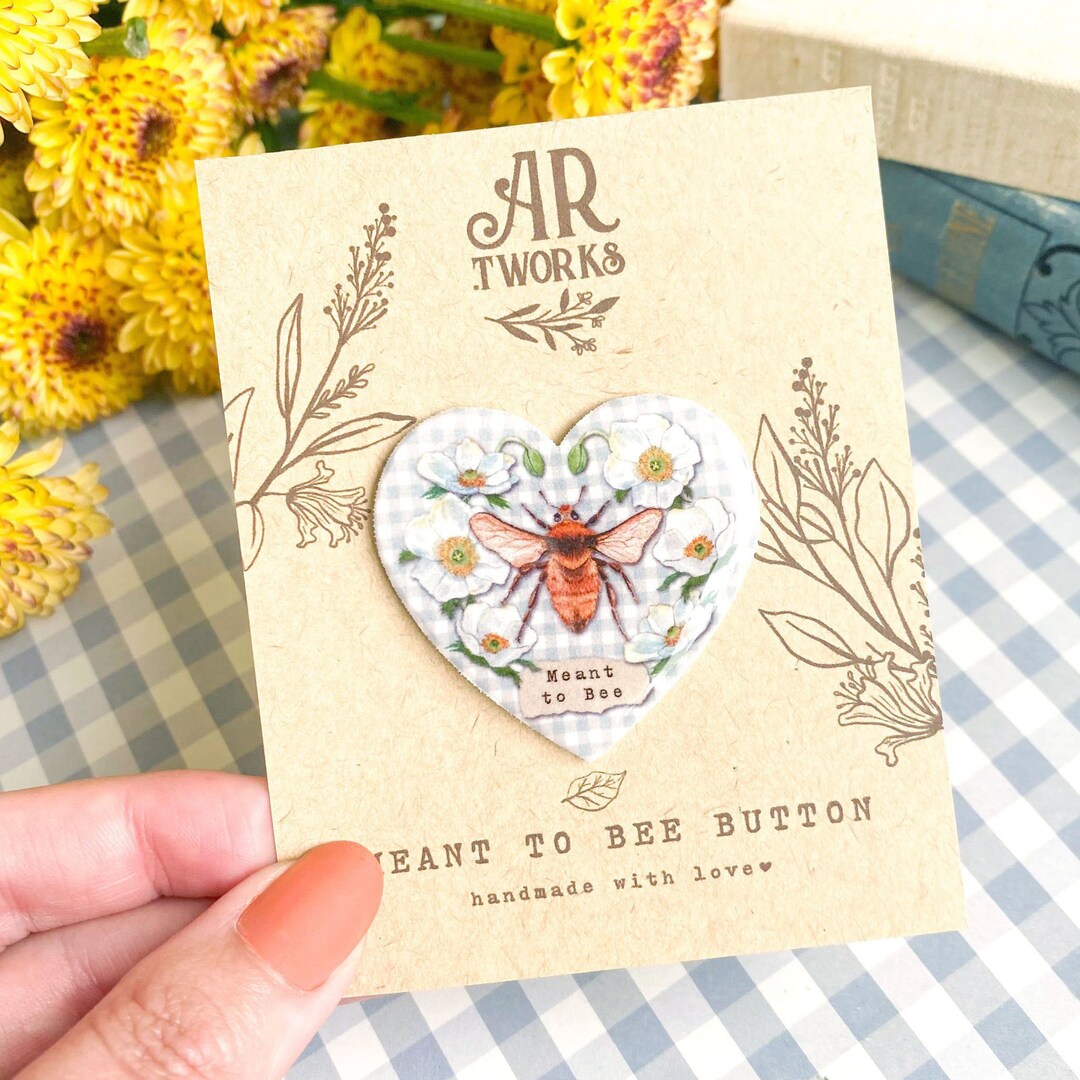 Bee Pin Badge, Cottage Resin Pin, Handmade Pin, Shrink Plastic ...